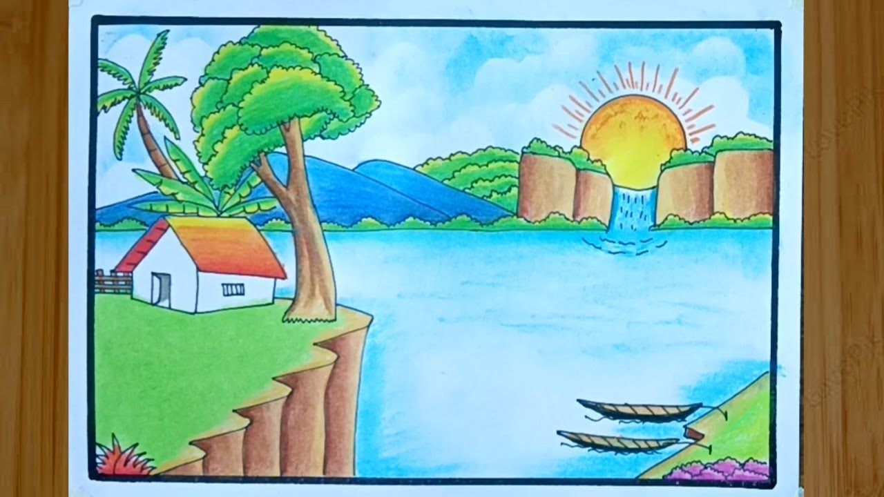 Riverside village scenery | colour nature scenery | gramer drisso aaka ...