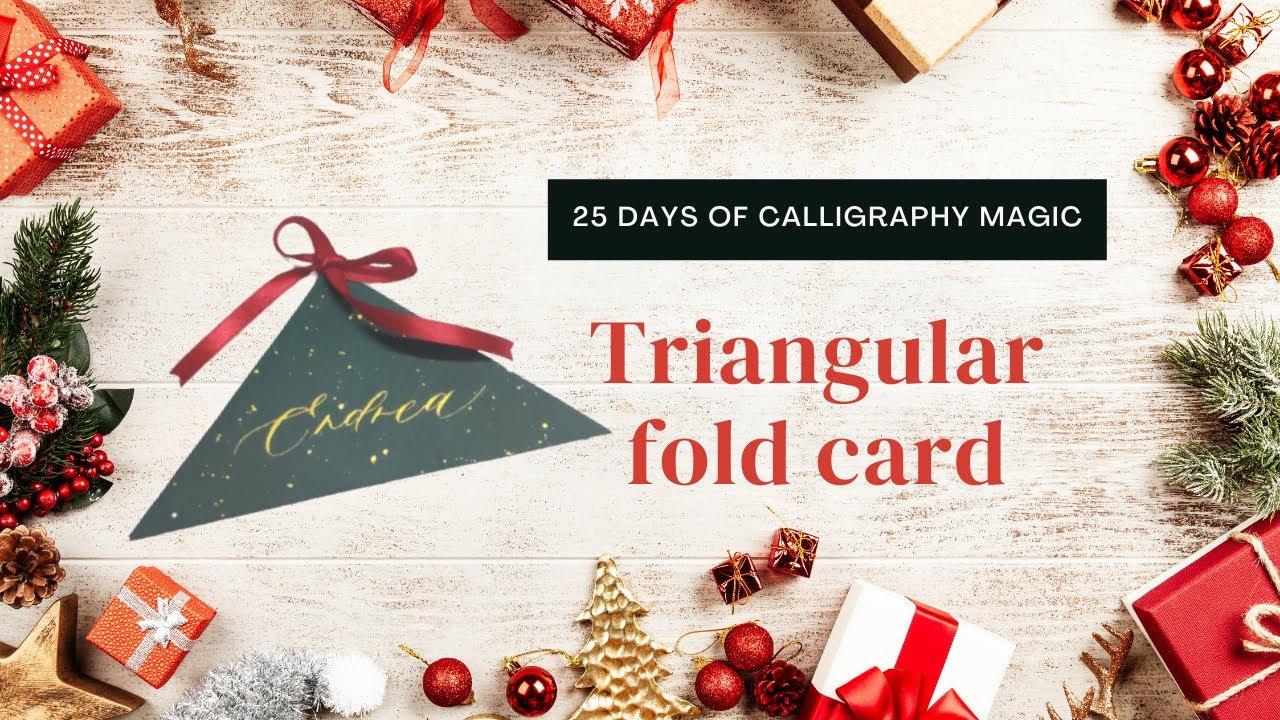 Triangular fold card #25daysofcalligraphymagic - YouTube