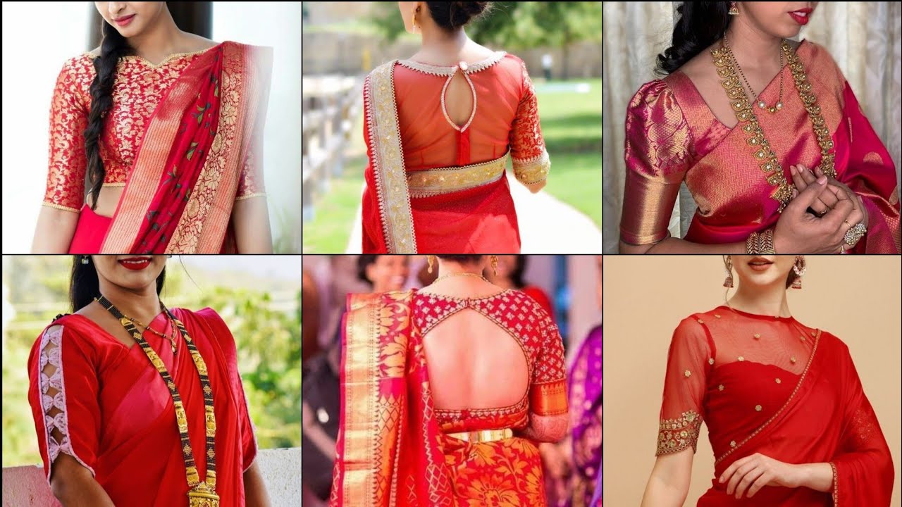 Red Saree Red Blouse Designs New Model Blouse Back Neck Designs Latest ...