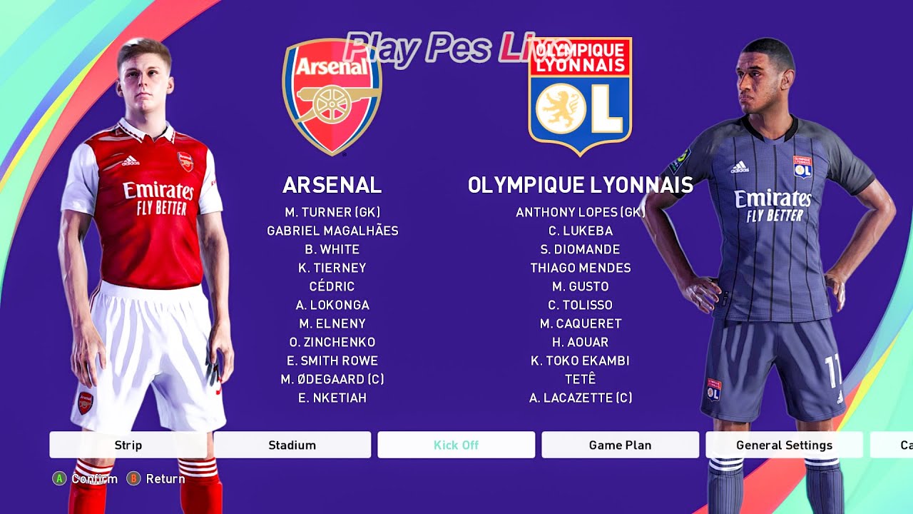 PES Match - ARSENAL vs LYON - Friendly Match - PC Gameplay - YouTube
