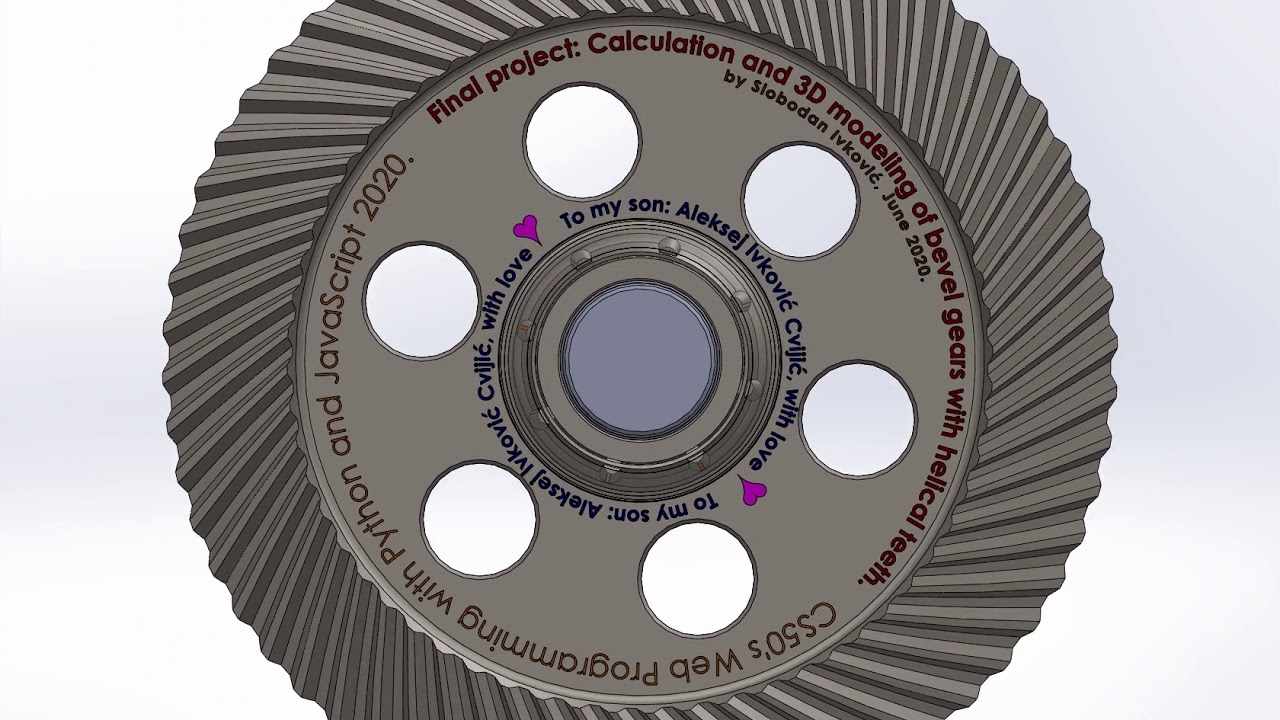 Driven assembly with bevel gear, shaft, wedges and bearings - YouTube