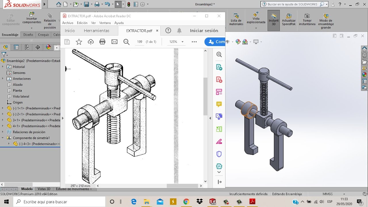 Aprendiendo a utilizar SolidWorks ENSAMBLAJE EXTRACTOR Parte#2 - YouTube