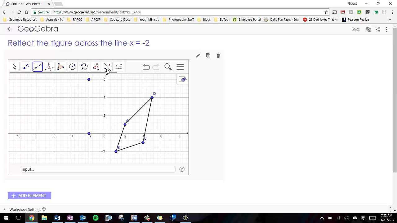 Reflect a Figure in Geogebra - YouTube