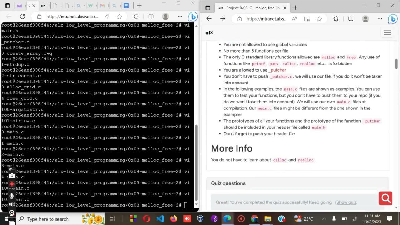 0x0B. C - malloc, free - 200% Complete Step by Step #alx #github #alxsoftwareengineering - YouTube