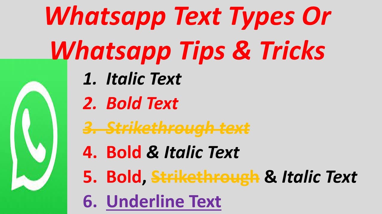 Whatsapp Text Types Or Whatsapp Tips & Tricks - YouTube
