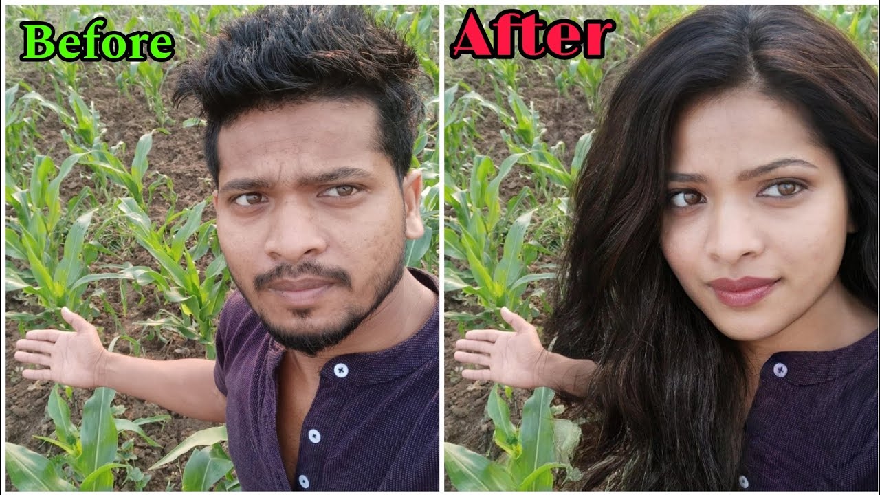 Boy to girl photo editing || Make any body face famale version || face ...