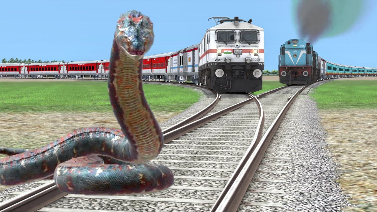 ANGRY ANACONDA VS TRAIN #2 | Stops The Train | Snake - BeamNG.Drive ...