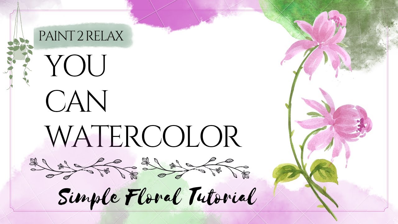 How to Draw Beautiful Pink Flower - Easy strokes - Watercolor - | Paint ...