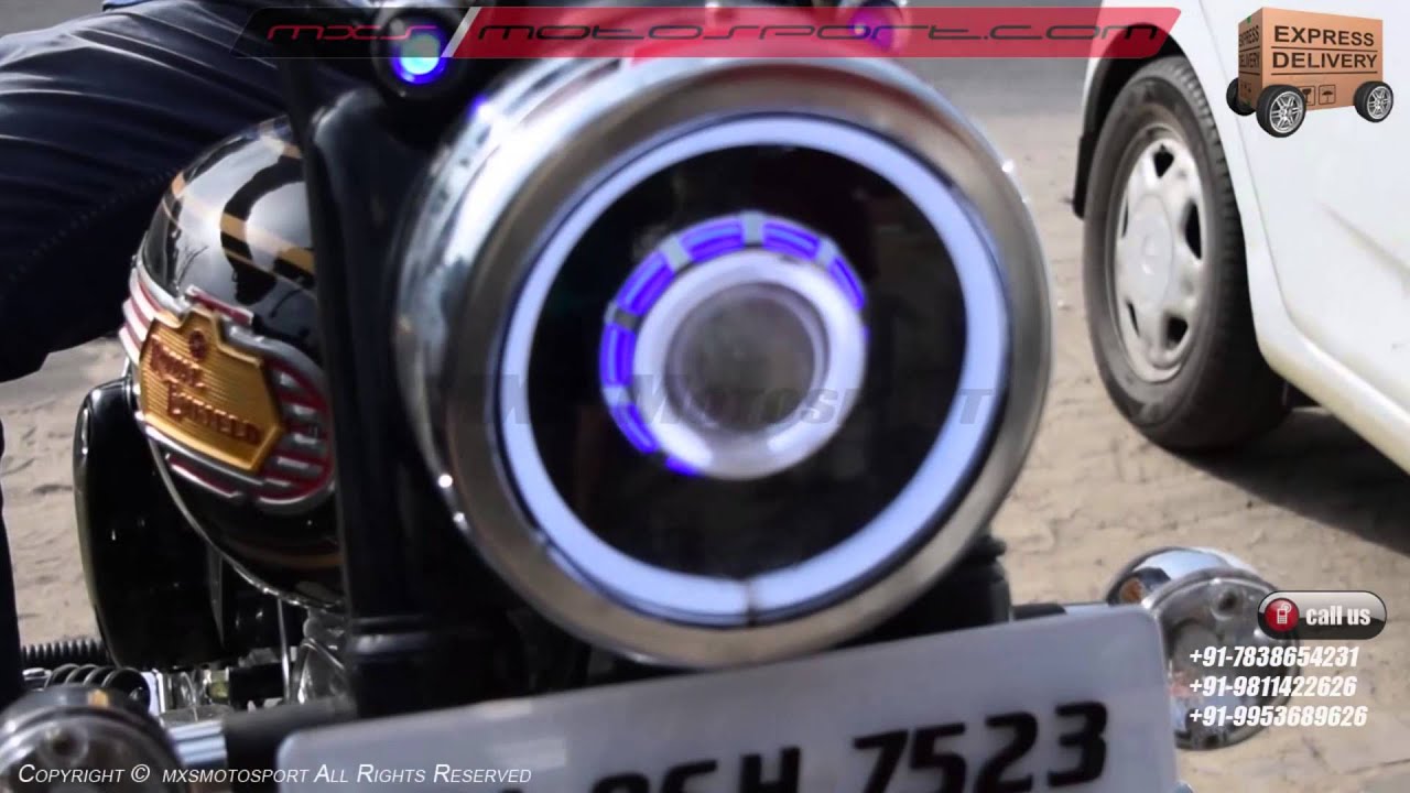 V501 Royal Enfield Bullet Projector Headlight with DRL's by MXS ...