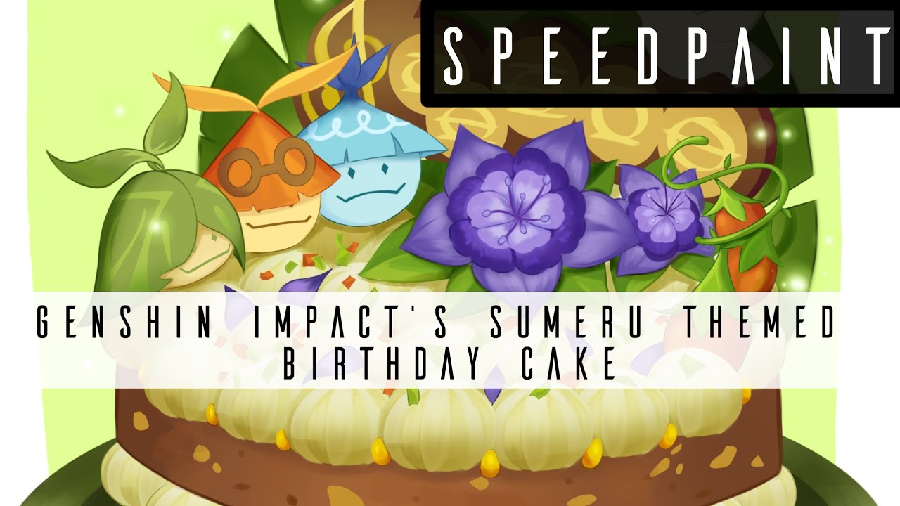 【IBISPAINT】Genshin Impact's Sumeru Themed cake for Nahida SPEEDPAINT ...