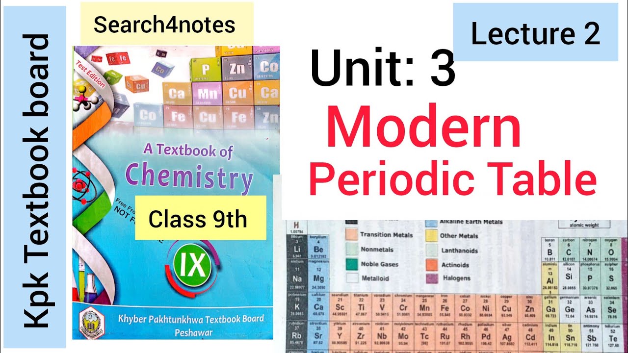 Modern Periodic Table| Lecture 2| #unit3 #class9chemistry #kpktextbook ...