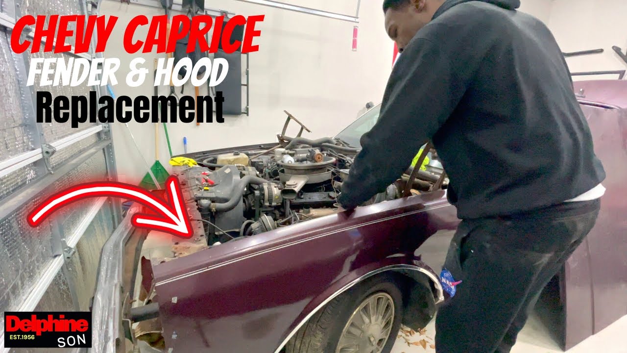 BOX CHEVY NEW PARTS FENDER AND HOOD WAS JACKED UP..GETTING READY FOR ...
