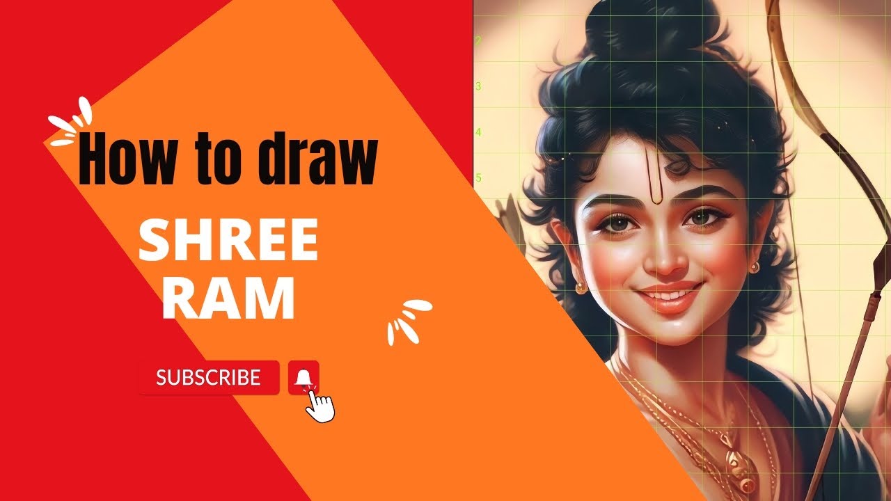 How to draw Shree Ram || grid method || easy drawing || drawing tutorial #krishnaarts8 - YouTube