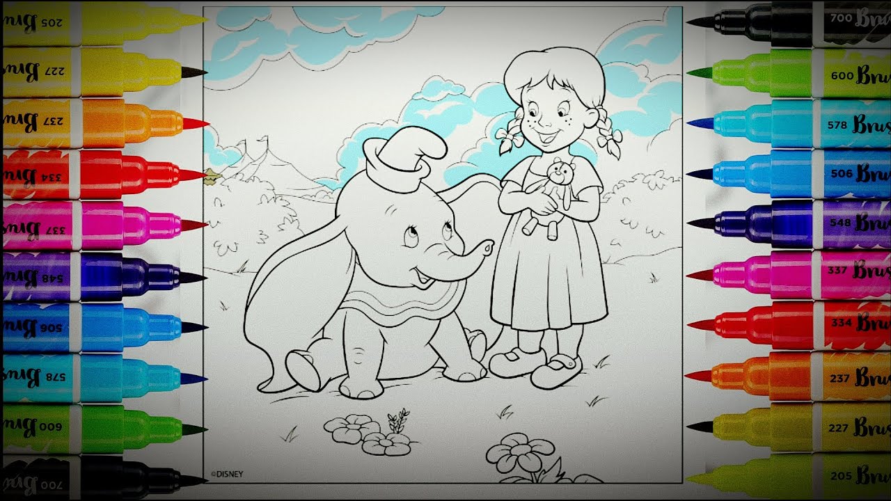 Dumbo and Friend Coloring Fun Coloring for Kids - YouTube