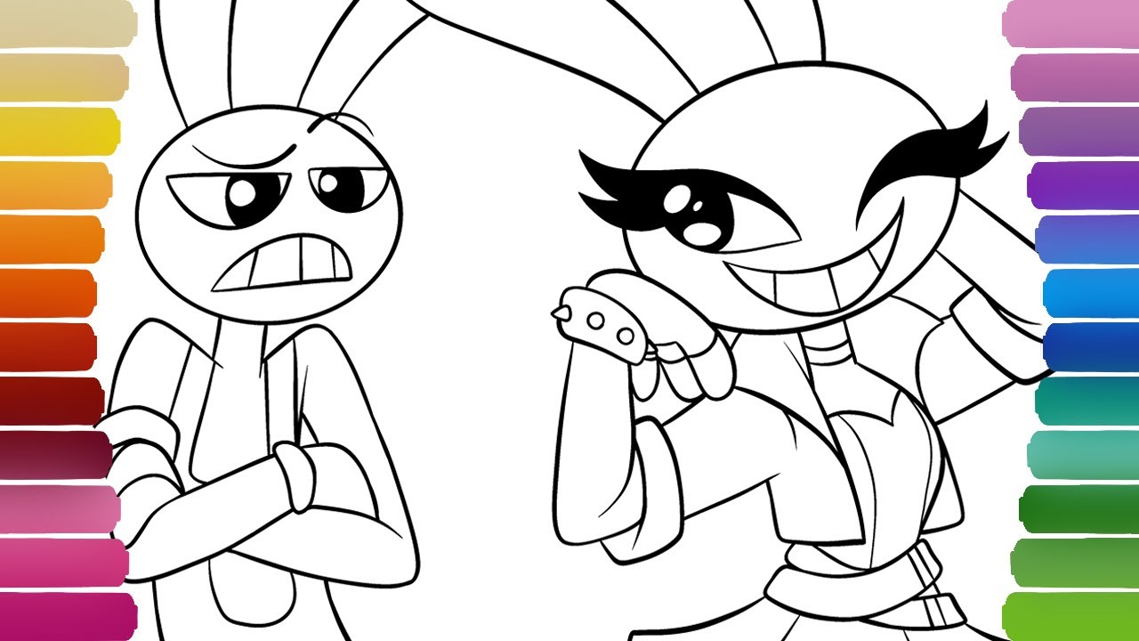 JAX'S EVIL TWIN SISTER Coloring Pages / How to Color The Amazing ...