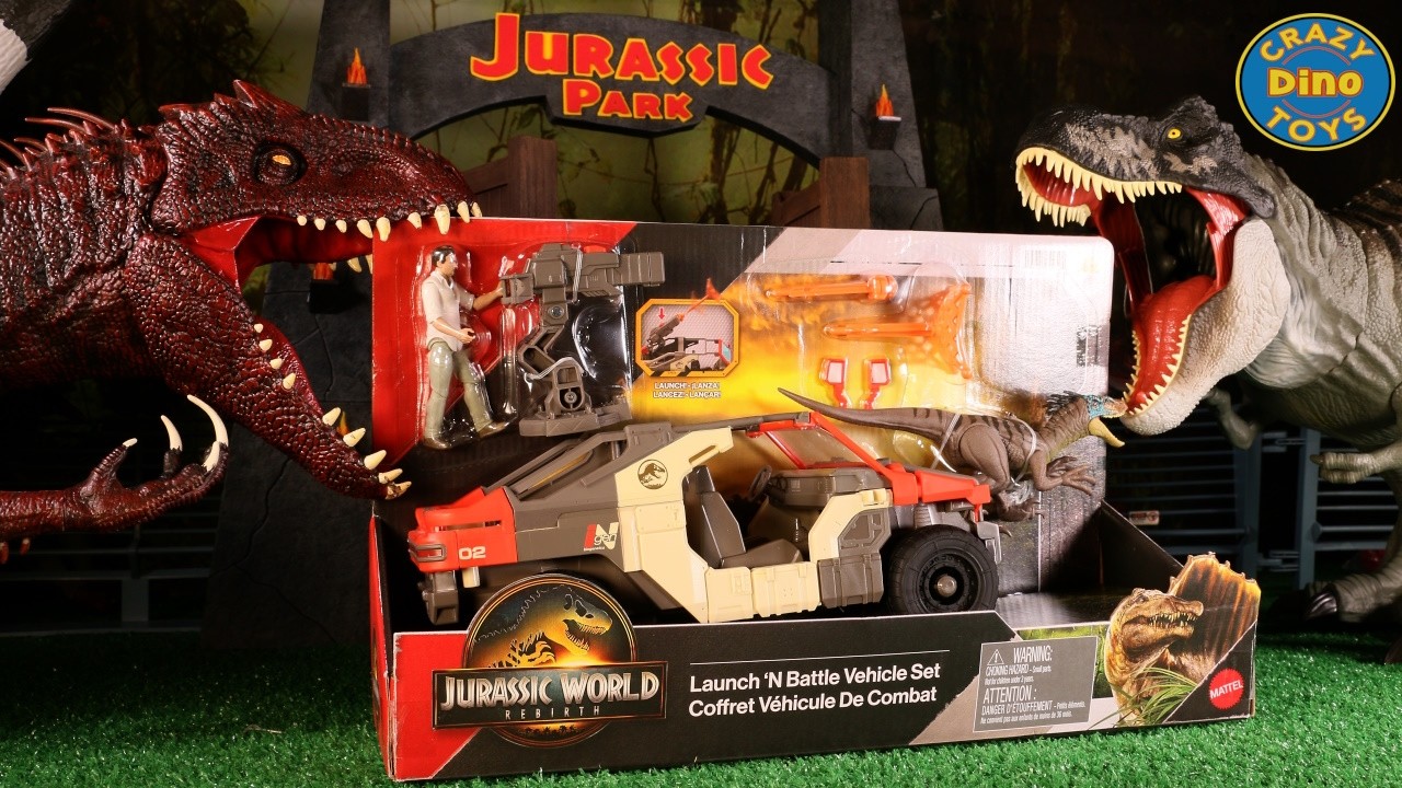 New Jurassic World Rebirth Launch N Battle Vehicle Set Unboxed / Martin ...