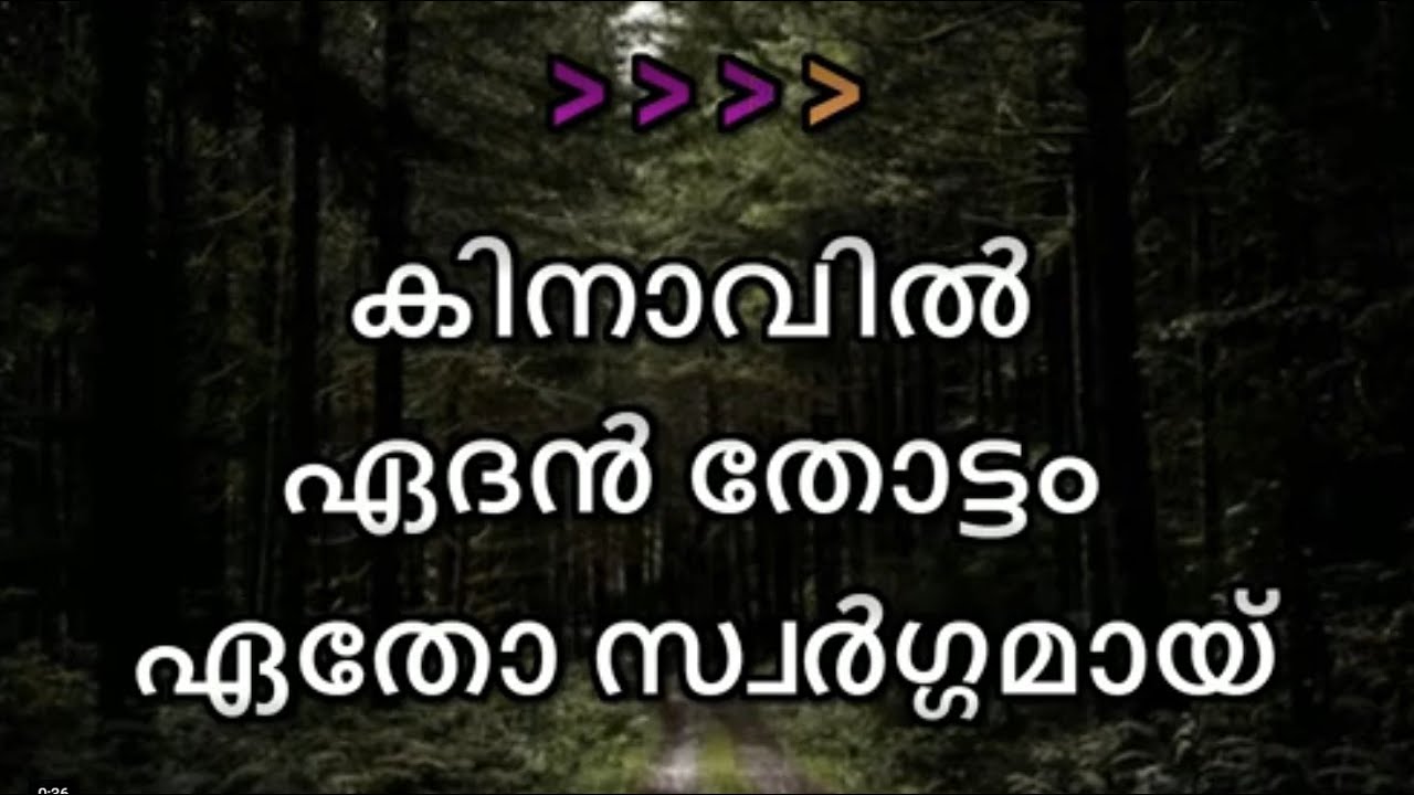 Kinavil edan thottam Karaoke With Lyrics | Malayalam Karaoke - YouTube