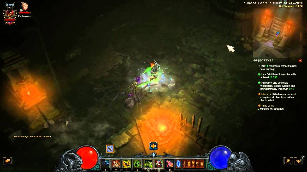 Diablo 3: patch 2.4: Set Dungeon Mastery: Arachyr - YouTube
