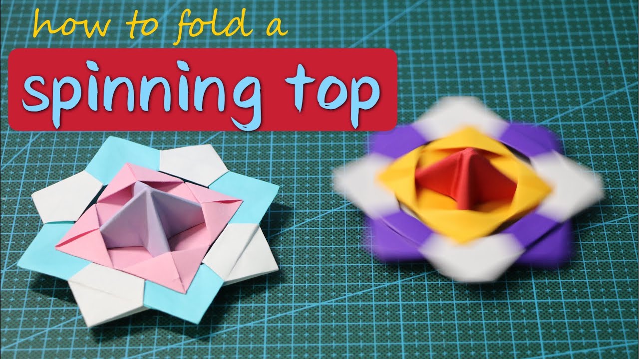 How to fold an origami spinning top - YouTube