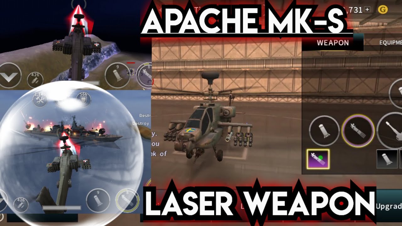 Gunship Battle : Apache MK-S with powerful laser weapon - YouTube