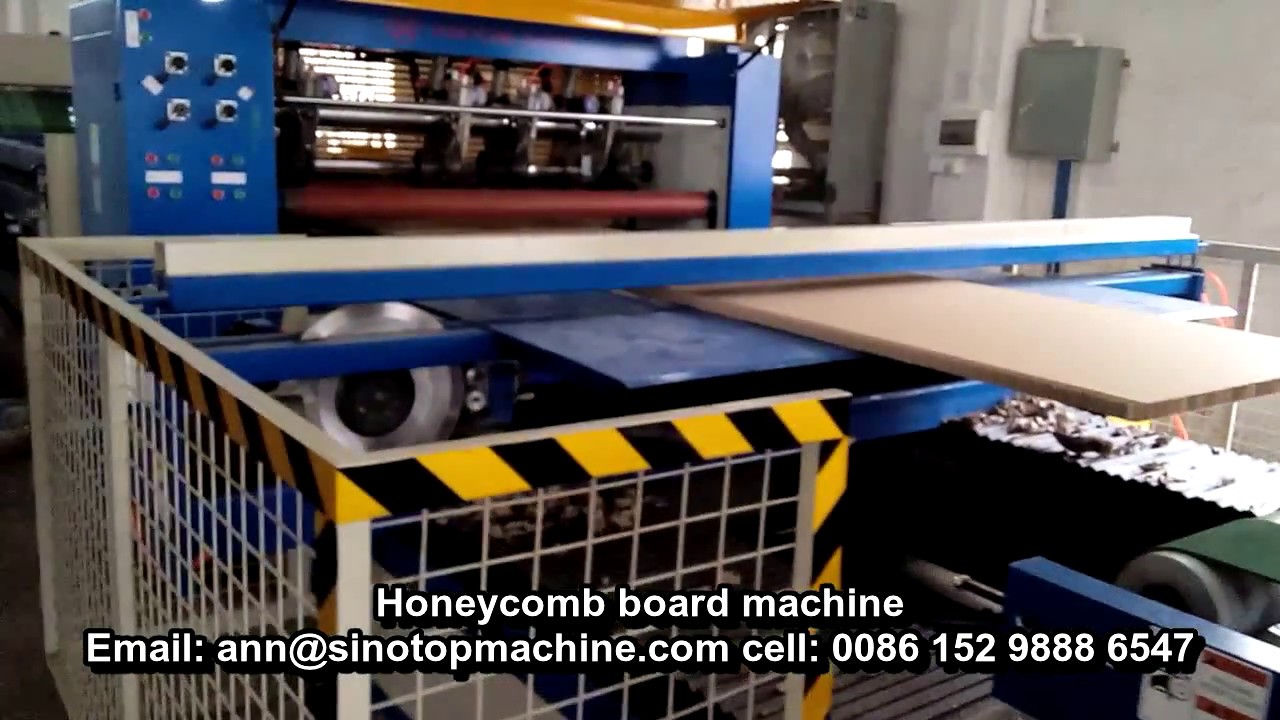 Honeycomb board laminating machine - YouTube