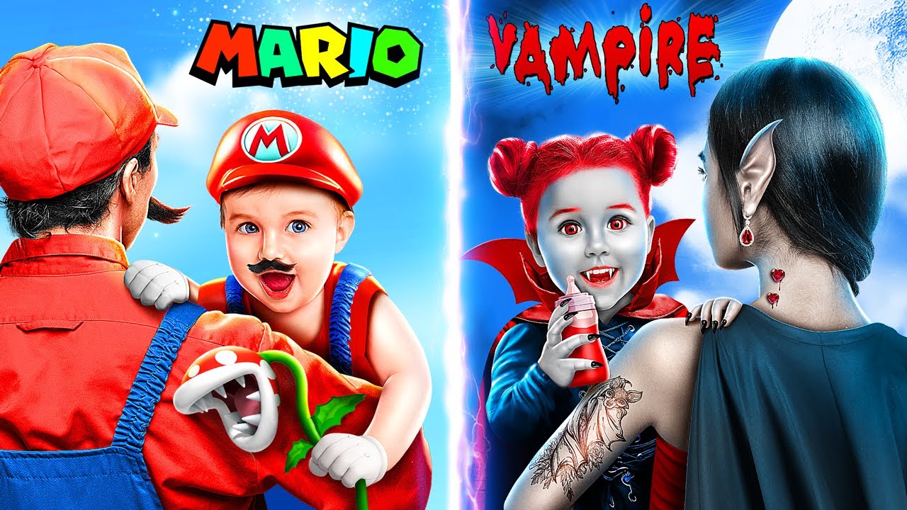 Transformação do Super Mario na Vida Real! Transformação de Vampiro ...