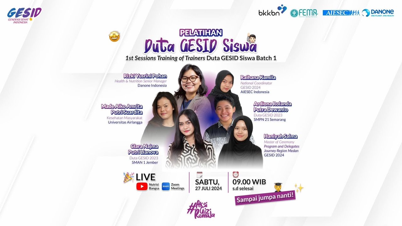 Pelatihan Duta GESID Siswa 1st Sessions Training of Trainers Duta GESID ...