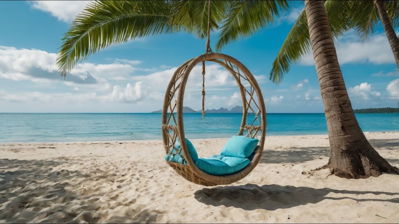 Relaxing Tropical Beach Swing – Calming Ocean Waves & Gentle Breeze ...