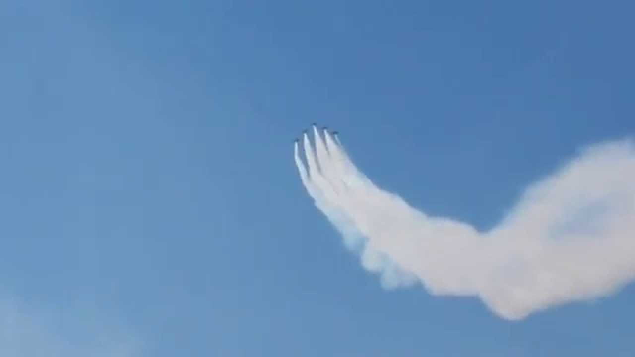 Blue Angel Fly over at LA County Air Show - YouTube
