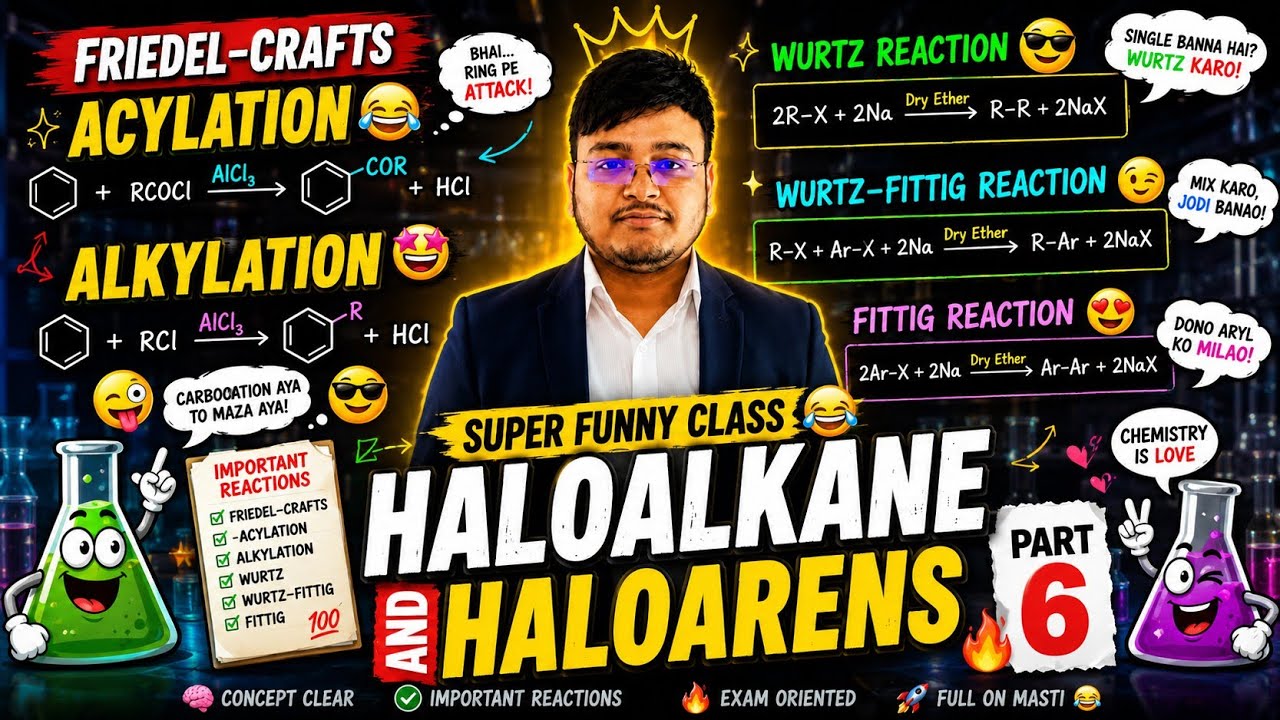 Haloalkanes & Haloarenes Part 6 | Friedel Crafts, Wurtz, Wurtz-Fittig ...