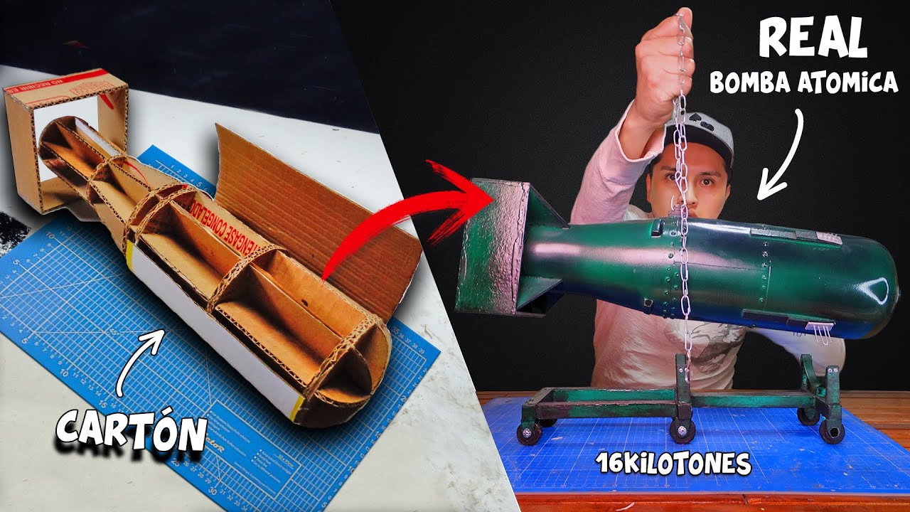 Cómo Hacer Bomba Atómica LITTLE BOY de Cartón |16 kilotones | TUTORIAL ...