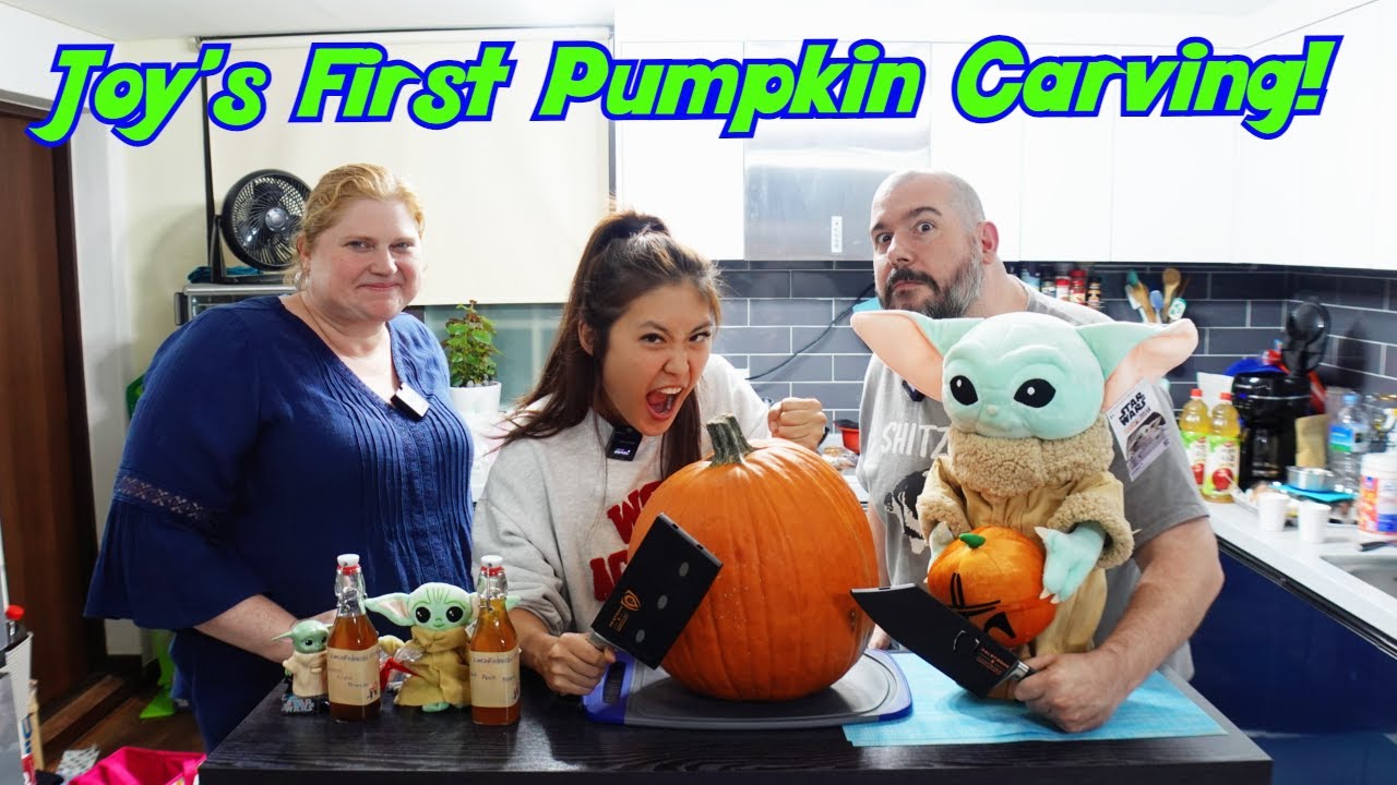 Joy's First Pumpkin Carving Ever - SUCCESS! - YouTube