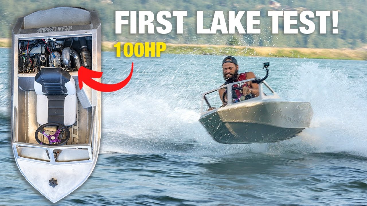 First Lake Test 100HP Micro Jet Boat! ONLY 6' - YouTube