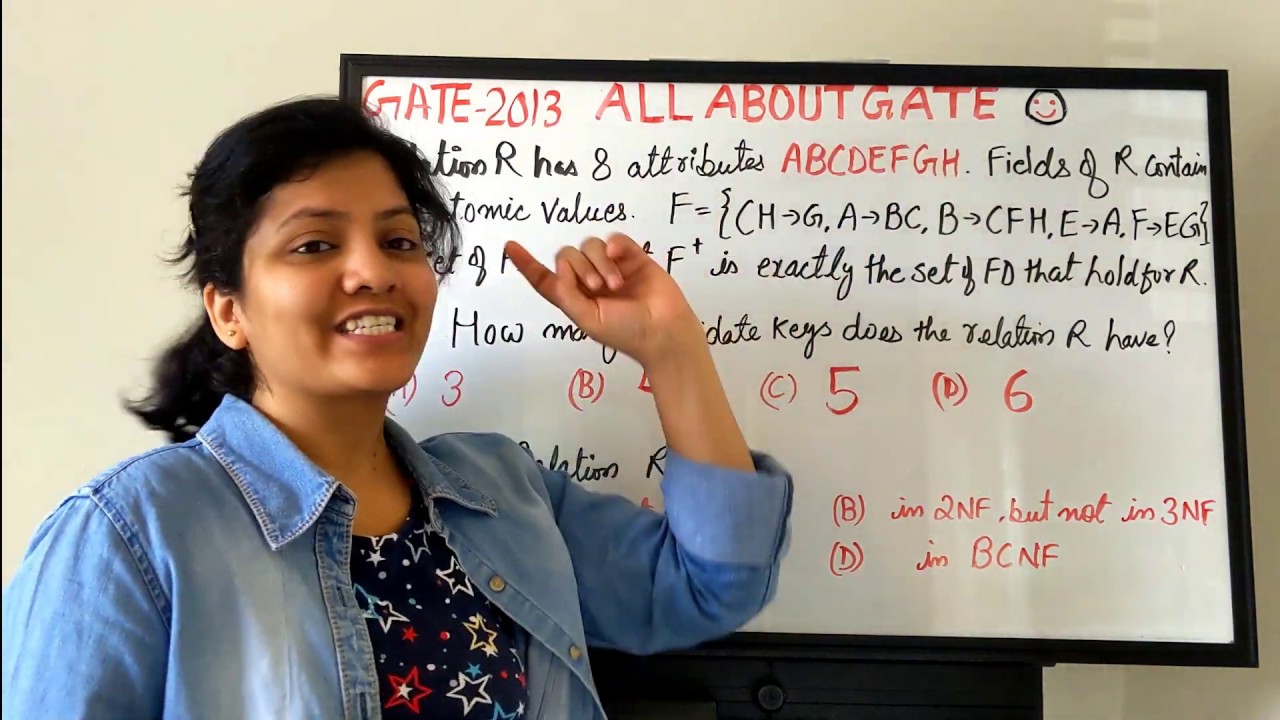 GATE 2013 Question-Normal Form | Normalization | DBMS Session 28 - YouTube
