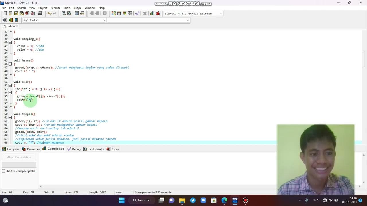 Membuat game snake sederhana||menggunakan Dev C++ - YouTube