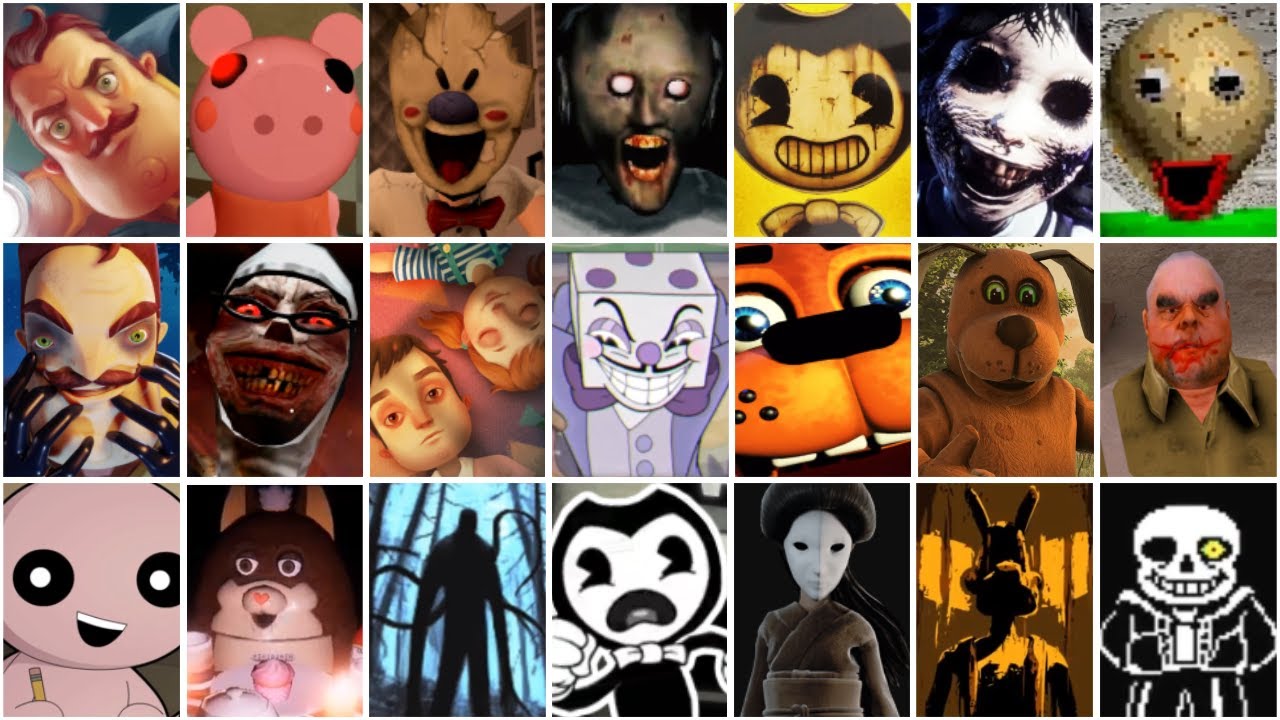 Hello Neighbor,Roblox Piggy,Ice Scream,Bendy,Baldi's Basics,Granny,Five ...