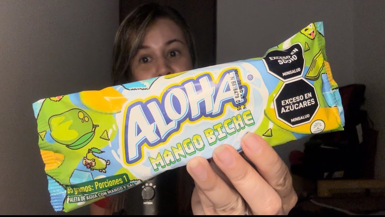 ASMR paleta de ALOHA mango biche con sal ️#sonidodeboca😍 - YouTube