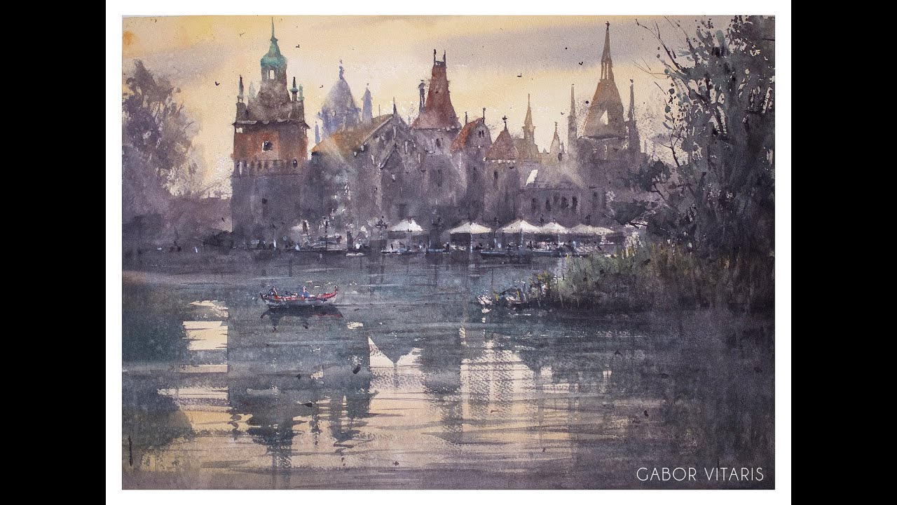Watercolor Painting Time Lapse 019 - Vajdahunyad Castle, Budapest - by ...