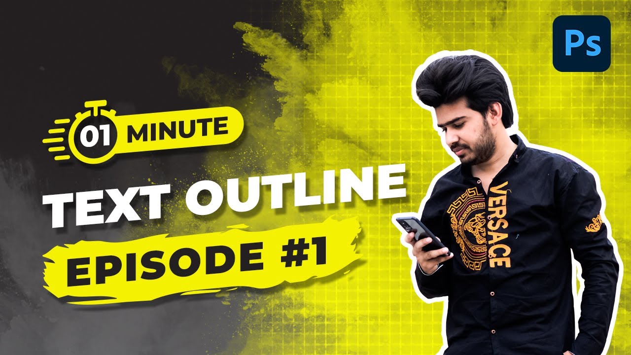 Text Outline | Adobe photoshop Tips and tricks - YouTube