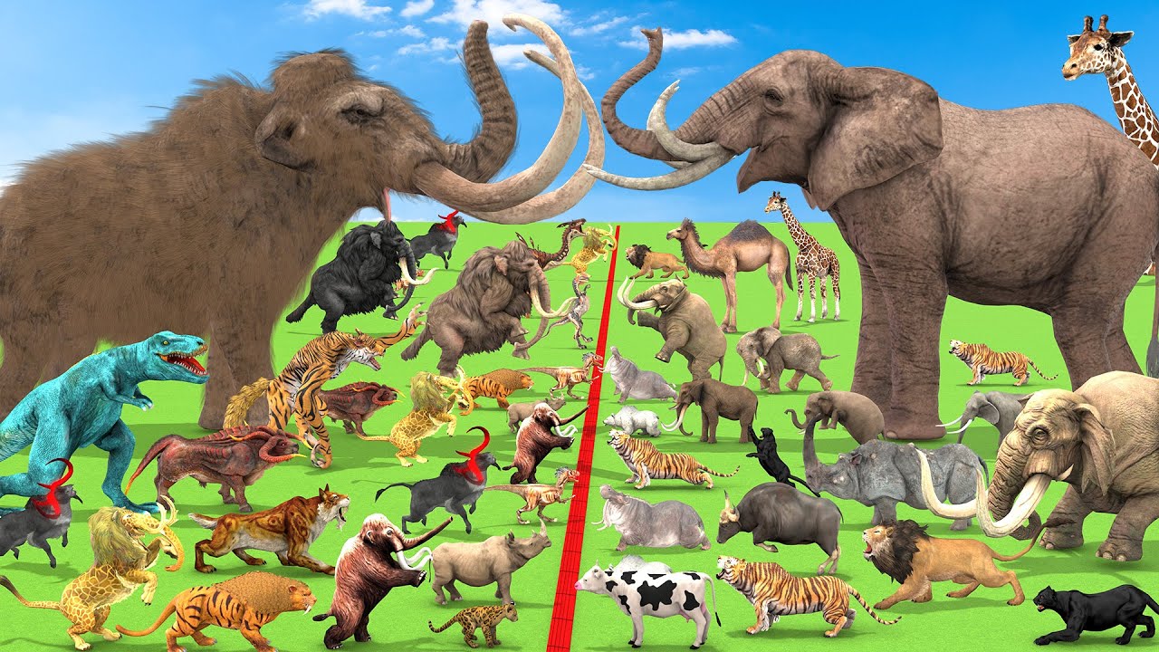 Animal Epic Battle Prehistoric Mammals vs Modern Animals Size ...