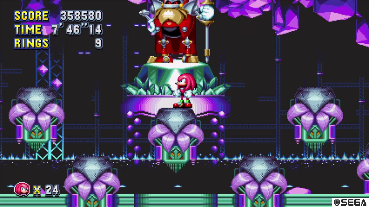 Sonic Mania - Knuckles vs. Heavy King Boss Fight - YouTube