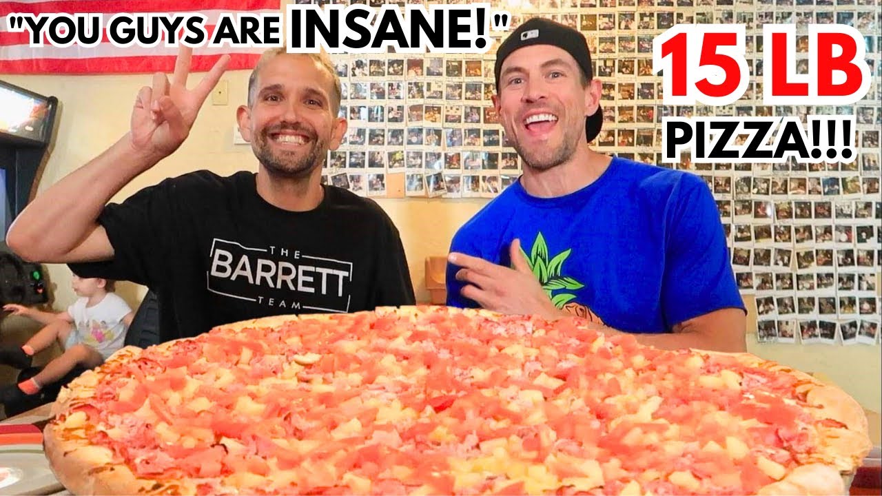 😲NEVER BEEN COMPLETED BY ONLY 2 PEOPLE IN 40 YEARS!!! 15LB TEAM PIZZA 🍕 ...