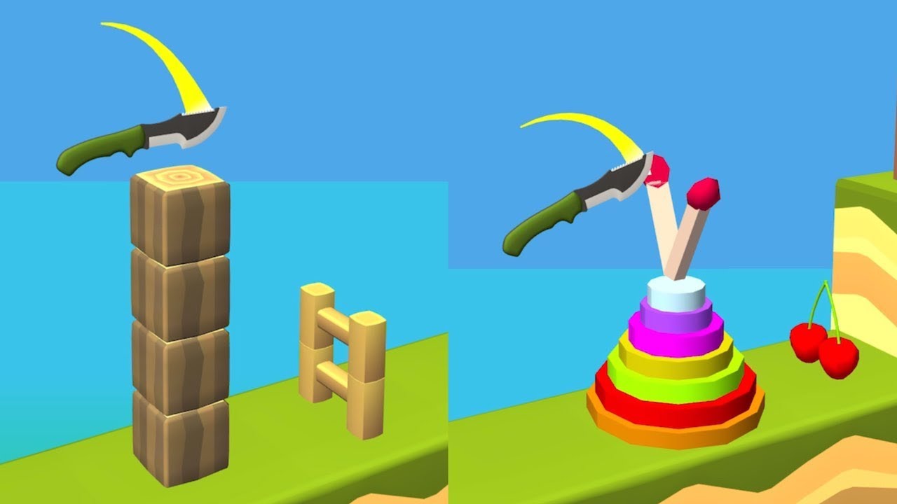 Knife Jump! Very Satisfying And Relaxing ASMR Slicing Game - YouTube