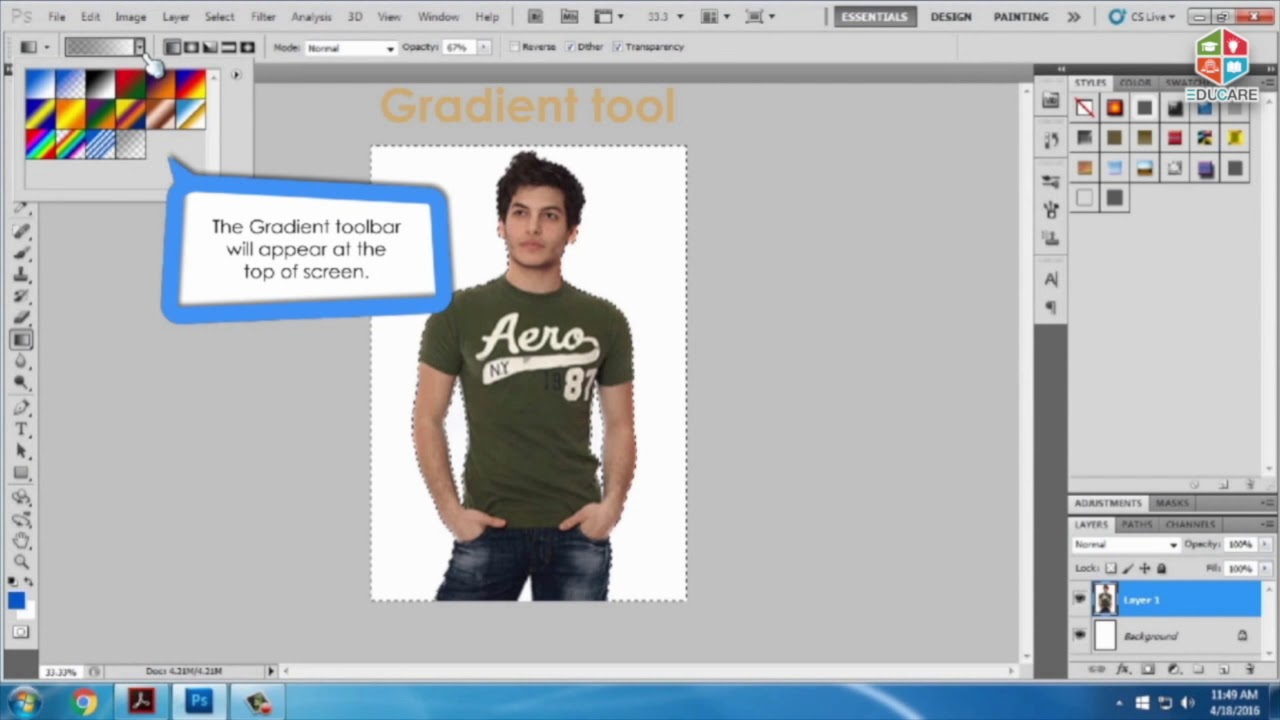 Photoshop Cs5 Gradient Tool Youtube