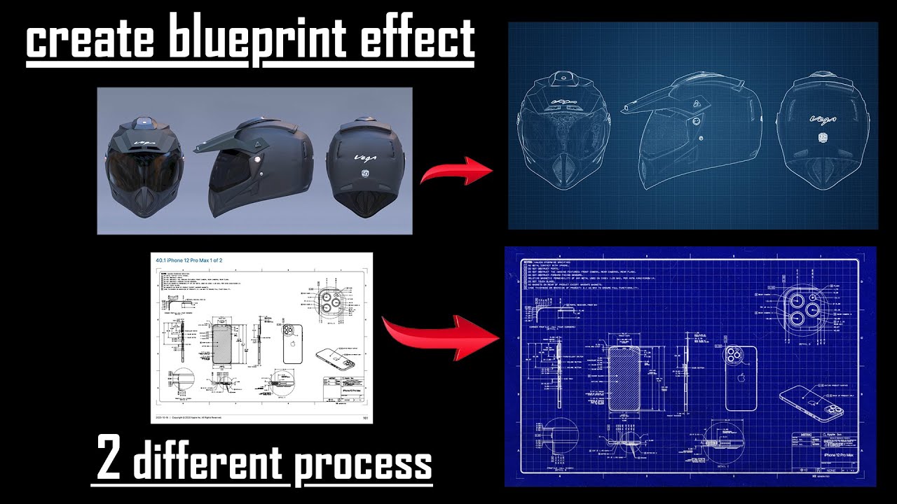 How To Create a Fake Blueprint Effect in Photoshop | Photoshop Tutorial ...