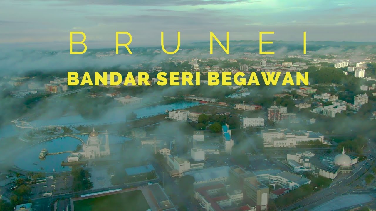 Brunei Bandar Seri Begawan Waterfront Under The Morning Clouds | DJI ...