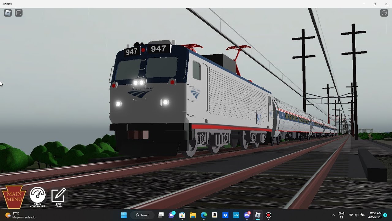 Roblox NEC Amtrak AEM-7 Keystone Outbound - YouTube