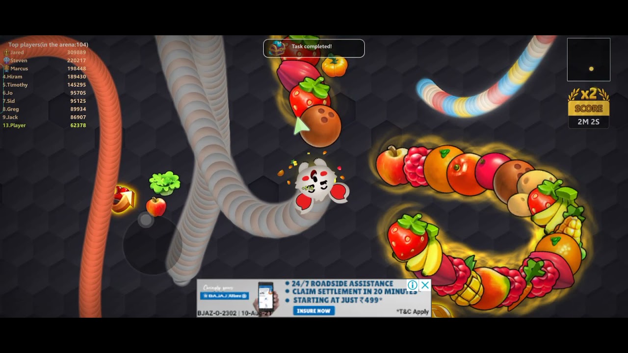 Worm 🐛🐛 game playing coolest mode and###Task completed - YouTube