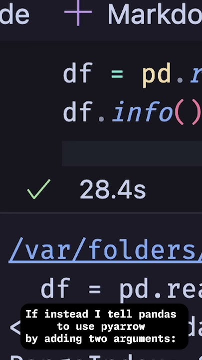 Pandas read_csv() 5x faster with pyarrow! - YouTube