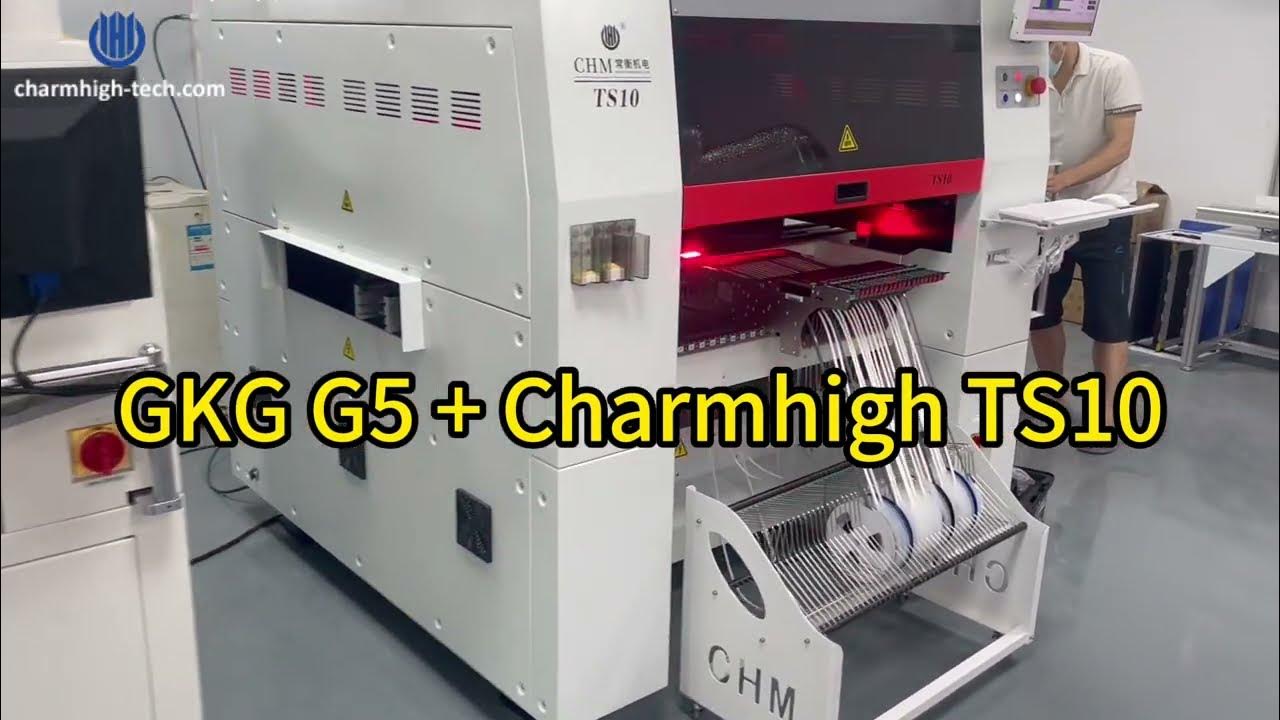 GKG G5 + Charmhigh TS10 Ten Heads Pick and place machine - Customer site - YouTube